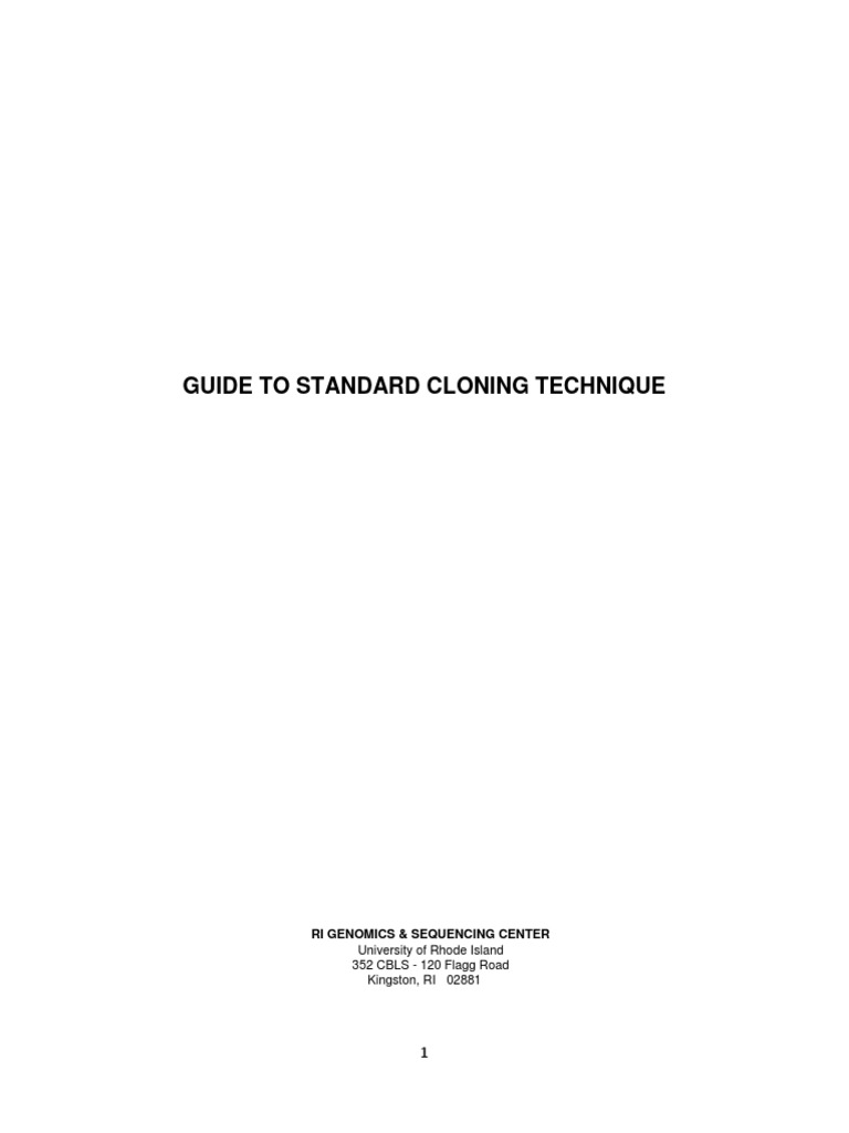 RIGSC Cloning Guide | PDF | Gel Electrophoresis | Primer (Molecular ...