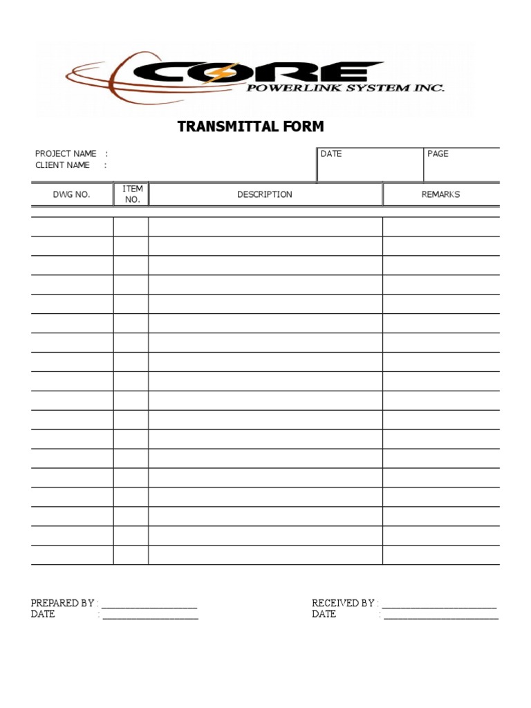Transmittal Form | PDF