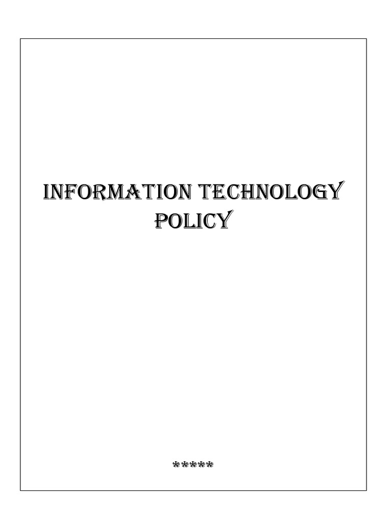 IT Usages Policy | PDF | Personal Computers | Laptop