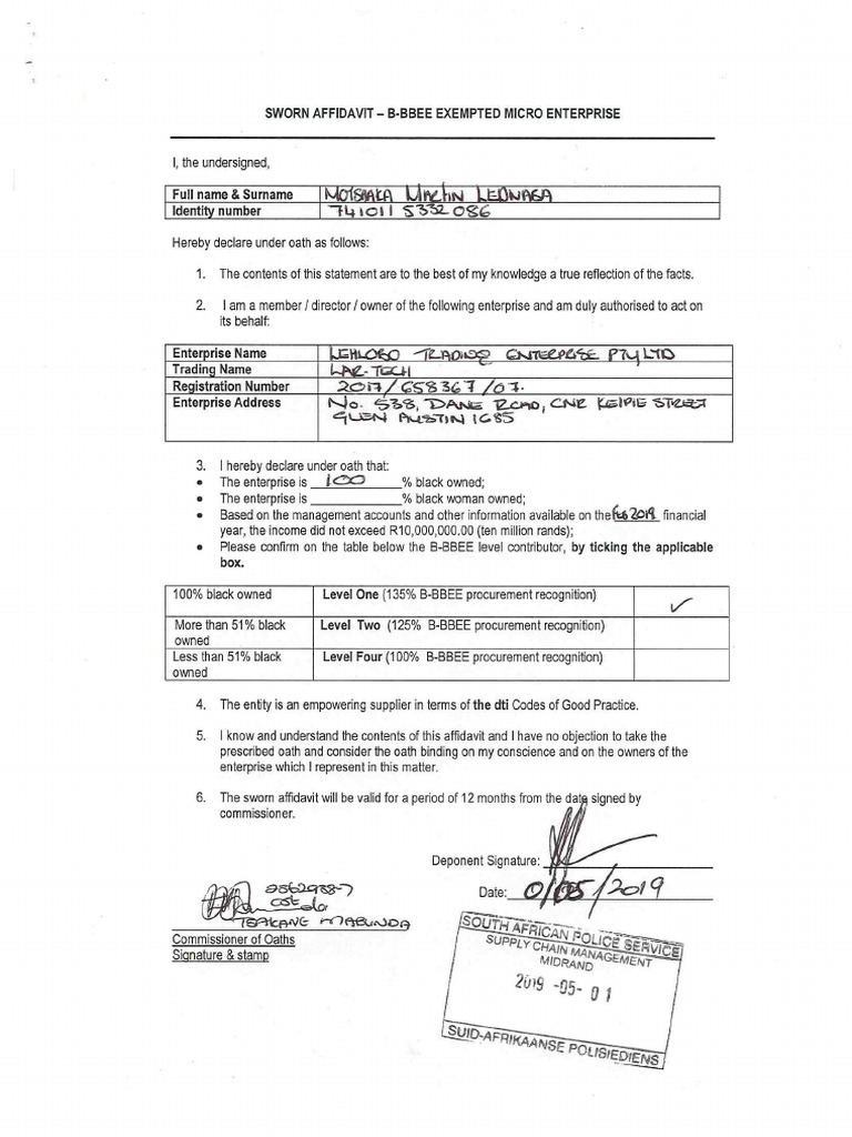 Bee Affidavit | PDF