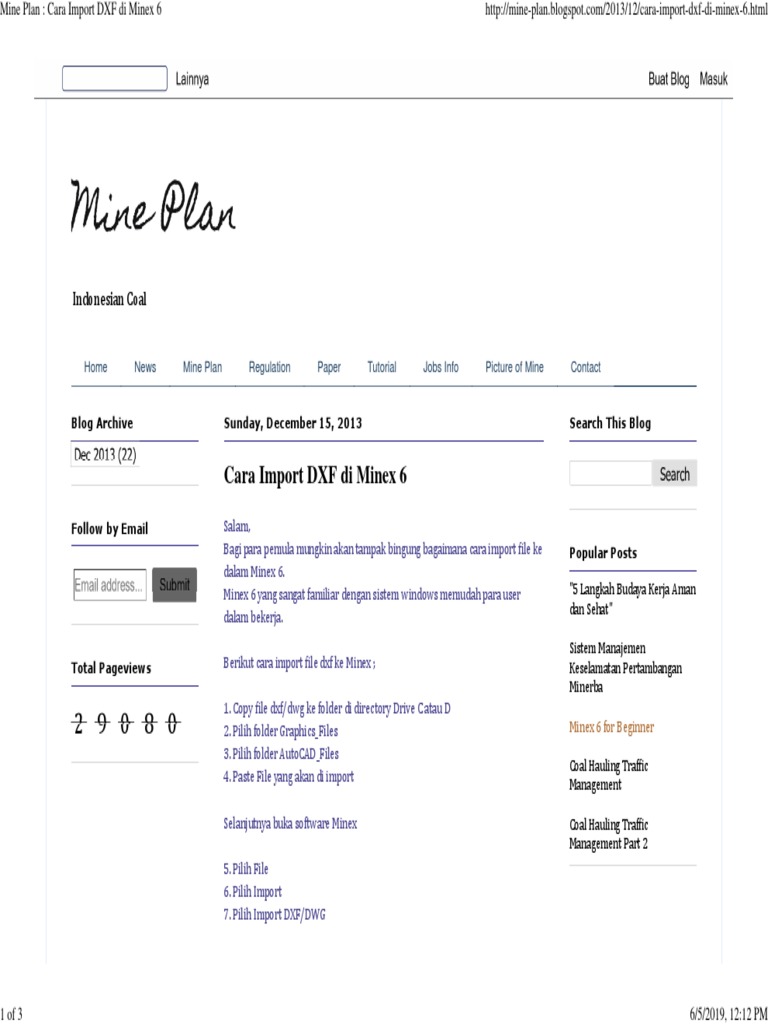 Mine Plan - Cara Import DXF Di Minex 6 | Download Free PDF | Microsoft ...