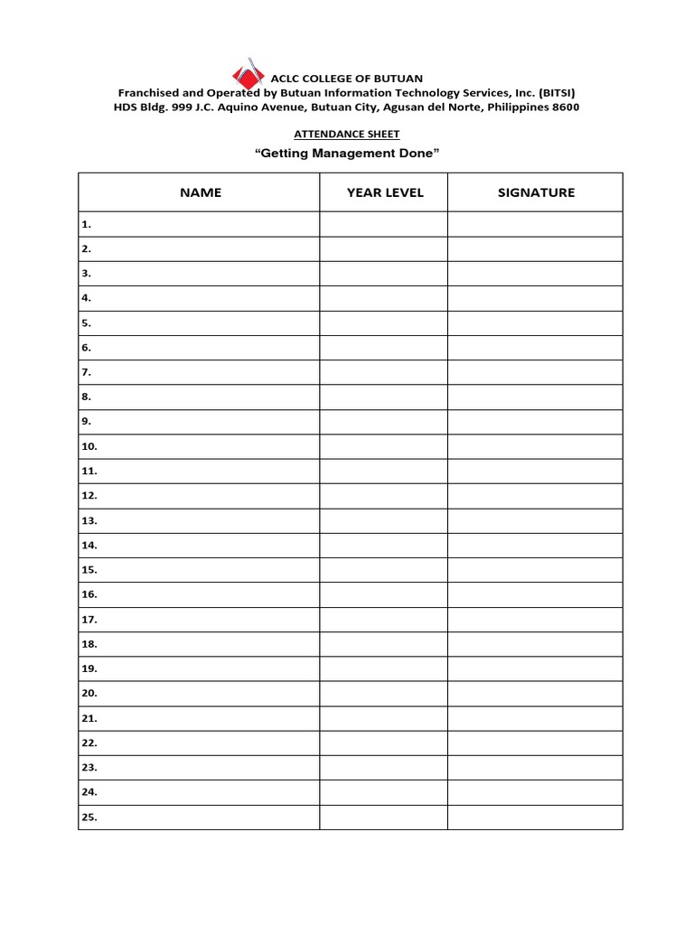 Name Year Level Signature | PDF