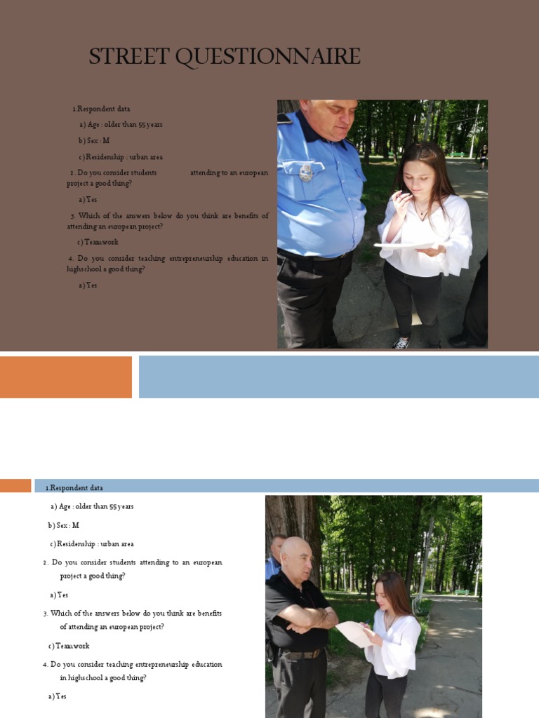 Street Questionnaire | PDF | Behavior Modification | Learning