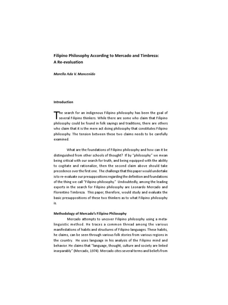 Filipino Philosophy | PDF | Hermeneutics | Reason