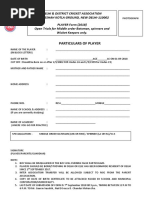 Cricket Player Registration Form | PDF | Government