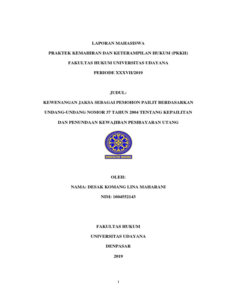 Laporan PKKH Kejaksaan Tinggi Bali | PDF