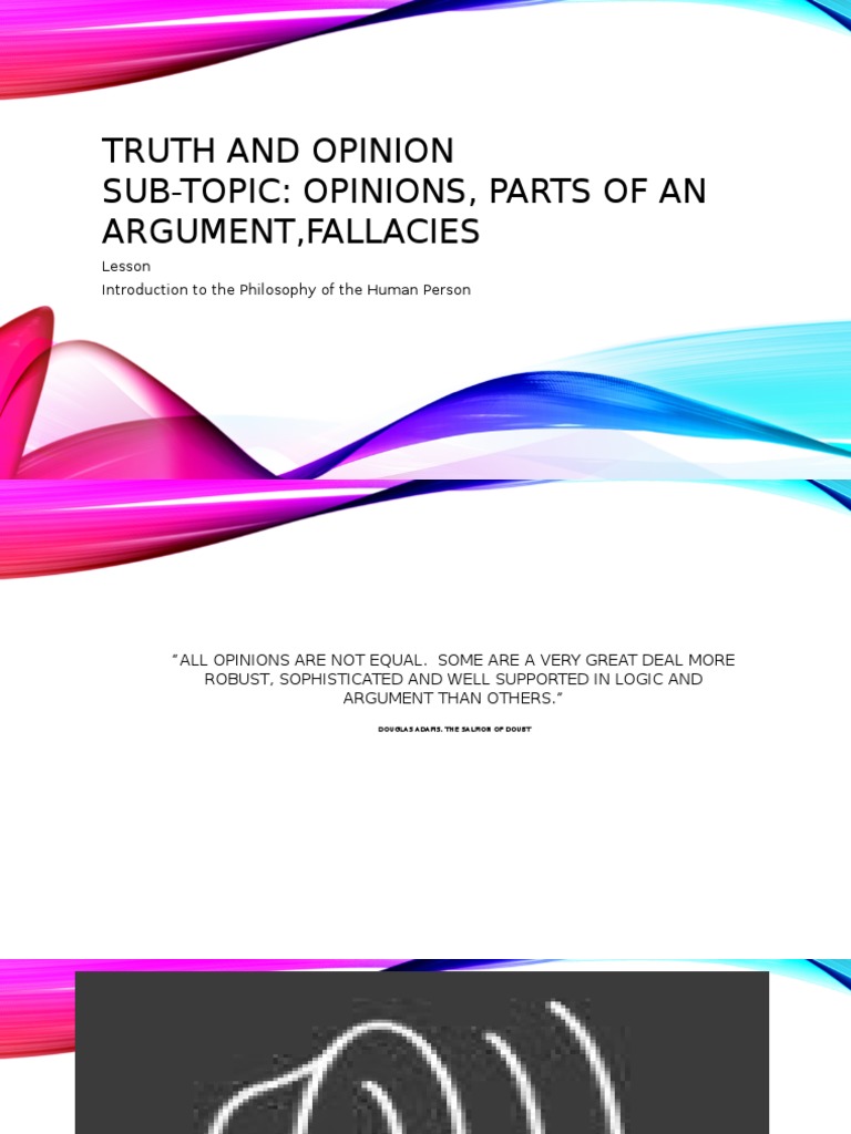 Distinguishing Truth from Opinion | PDF | Argument | Fallacy