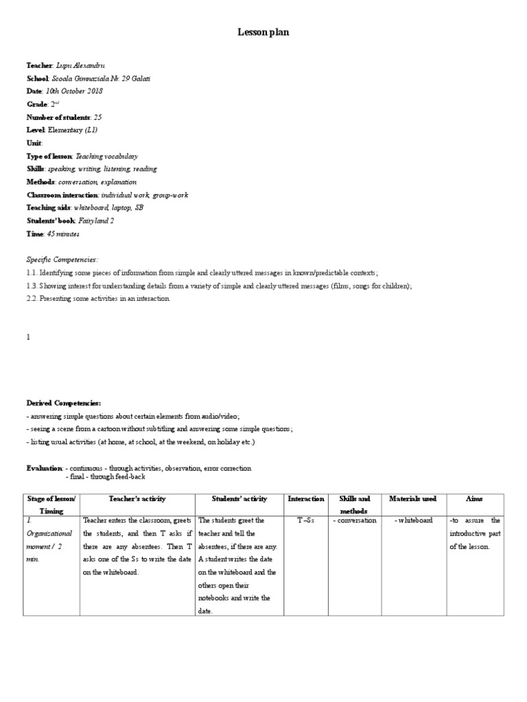 Lesson Plan Preg. | PDF | Question | Teachers