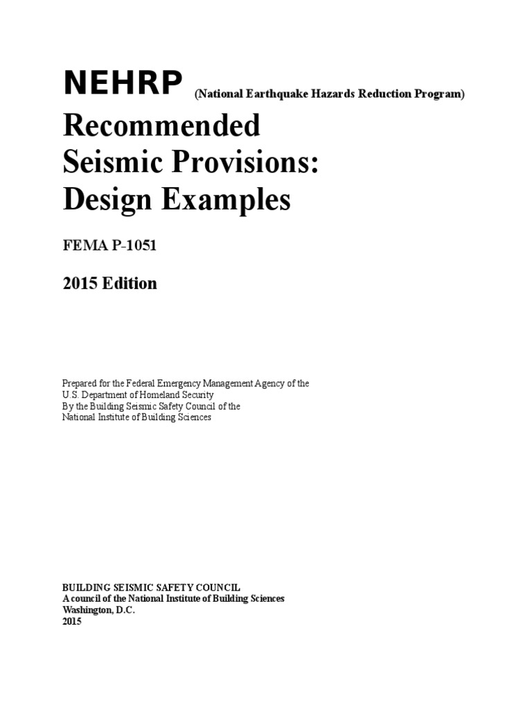 Nehrp Recommended Seismic Provisions: Design Examples: 2015 Edition ...