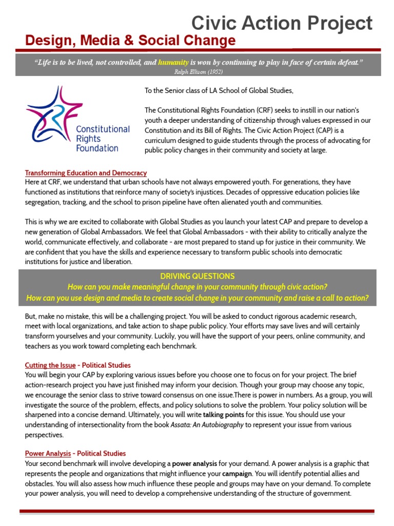 2019 Civic Action - Design For Social Change | PDF | Community | Mass Media