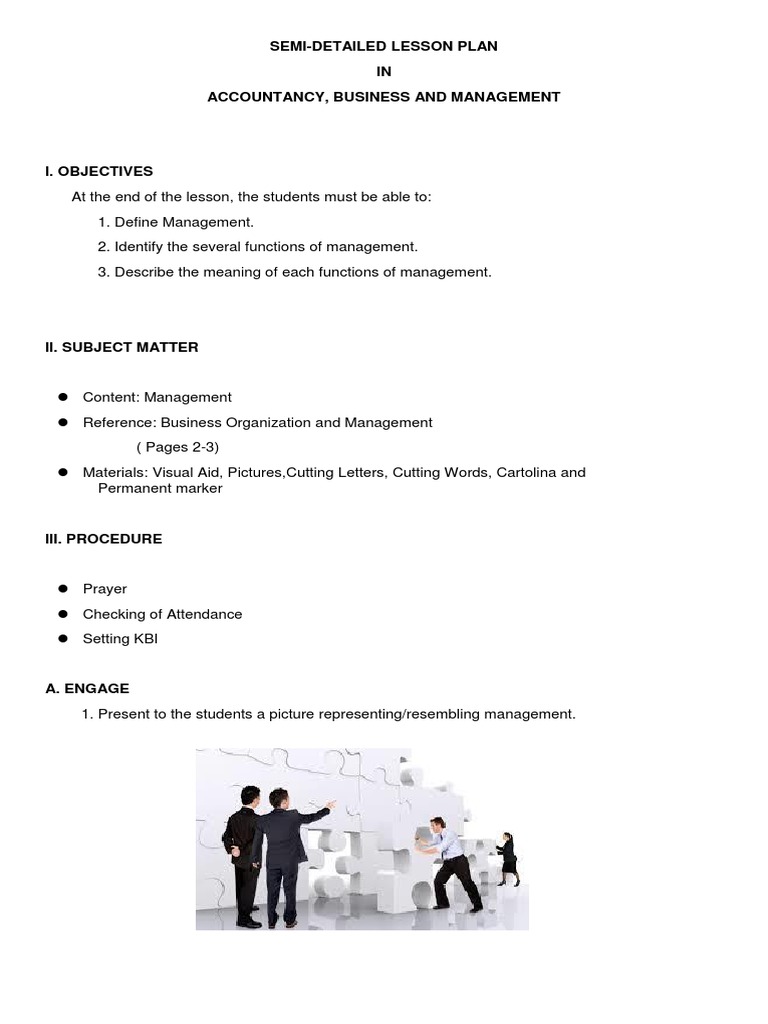Semi Detailed Lesson Plan ABM Demo | PDF | Behavior Modification ...