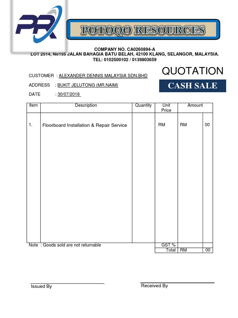 PR Quotation | PDF