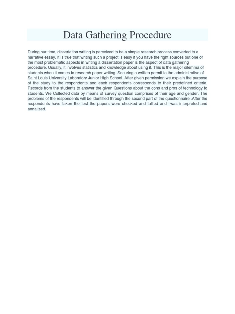 Data Gathering Procedure | PDF