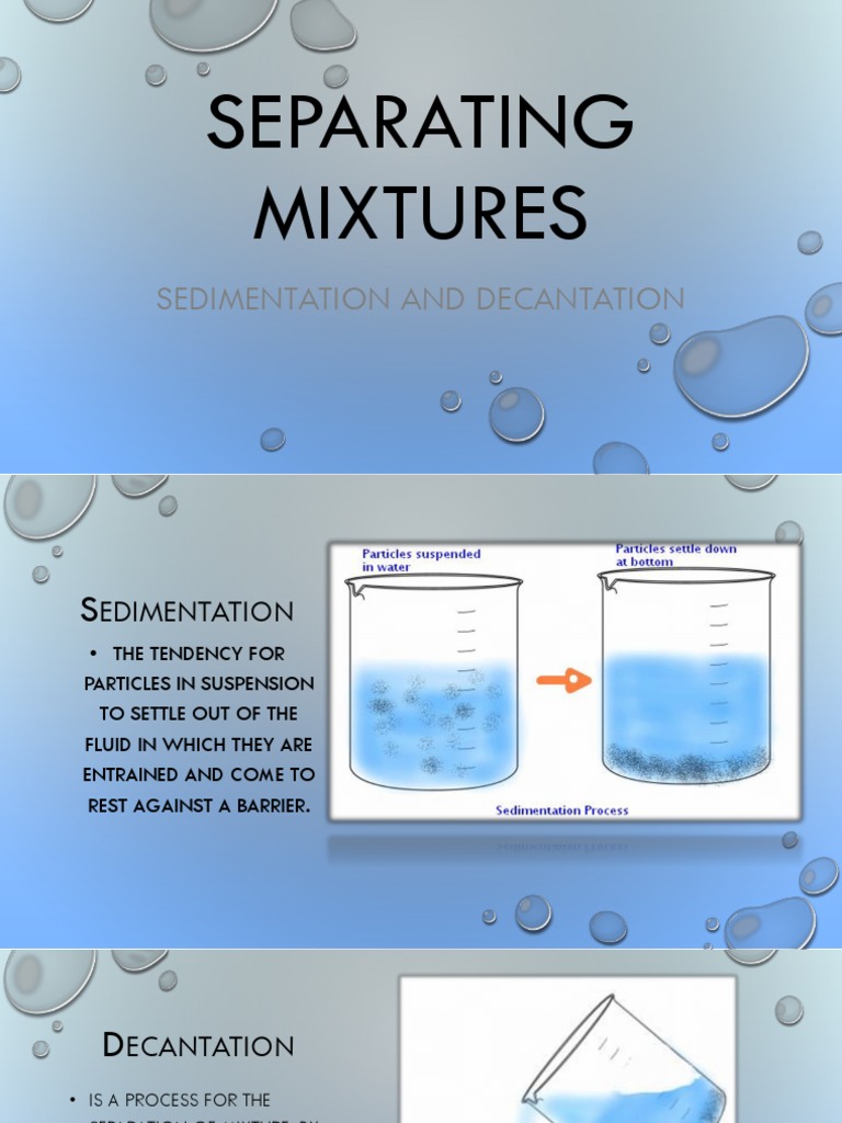 Separating Mixtures: Sedimentation and Decantation | PDF ...