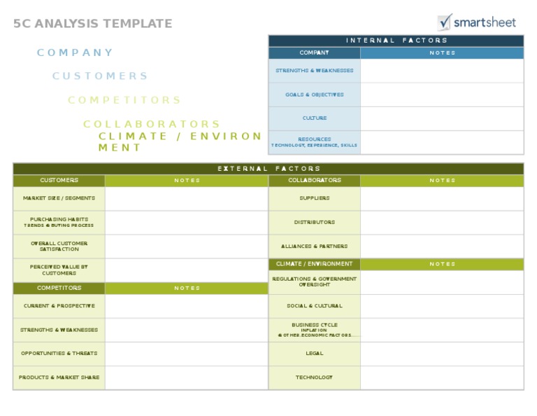 IC Marketing Processes 5C Analysis Template | PDF