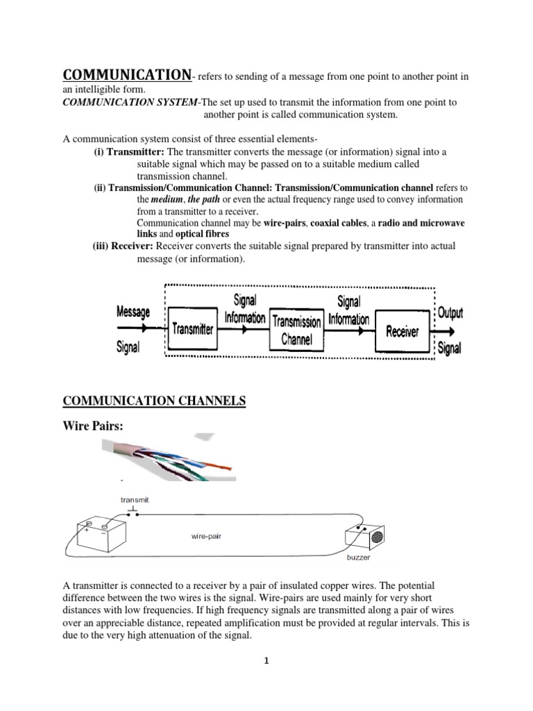 Essential Elements of Communication Systems | PDF | Coaxial Cable ...