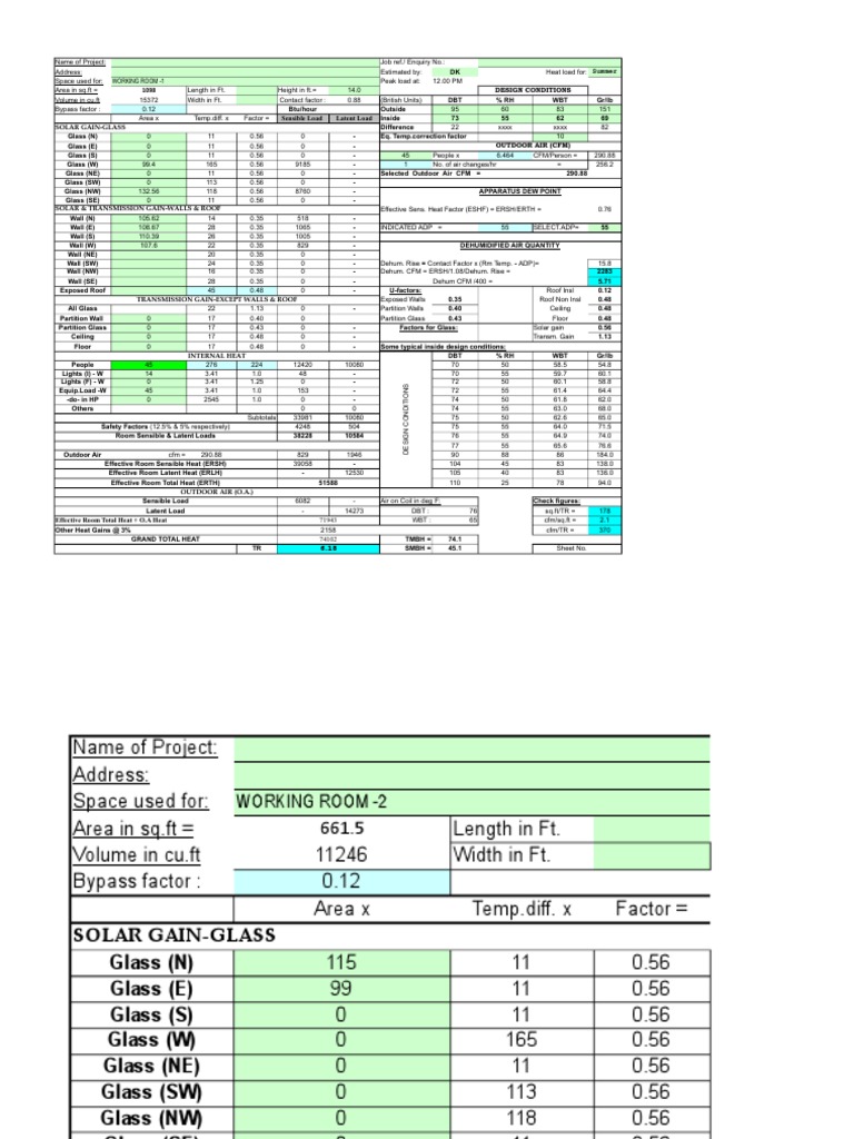 Heat Load Calculation | PDF | Wall | Heat Transfer