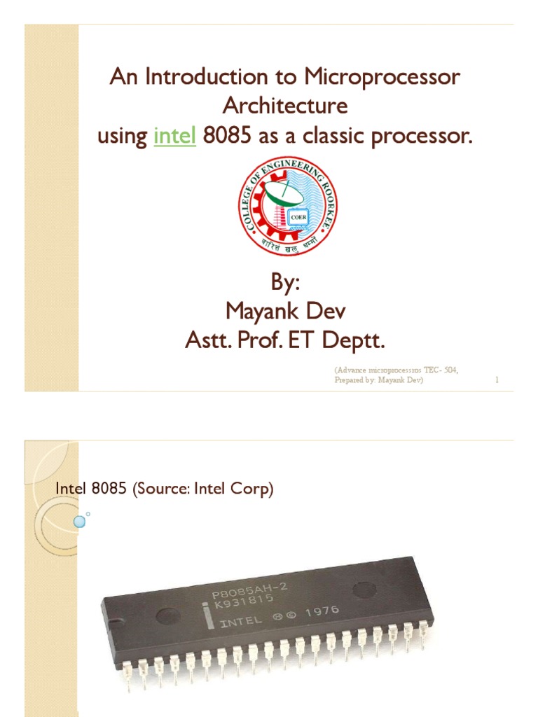 8085 - Study Material PDF | PDF | Random Access Memory | Input/Output