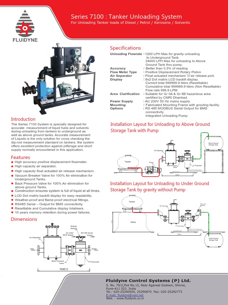 Series 7100 - Tanker Unloading System With Pump | PDF | Flow ...