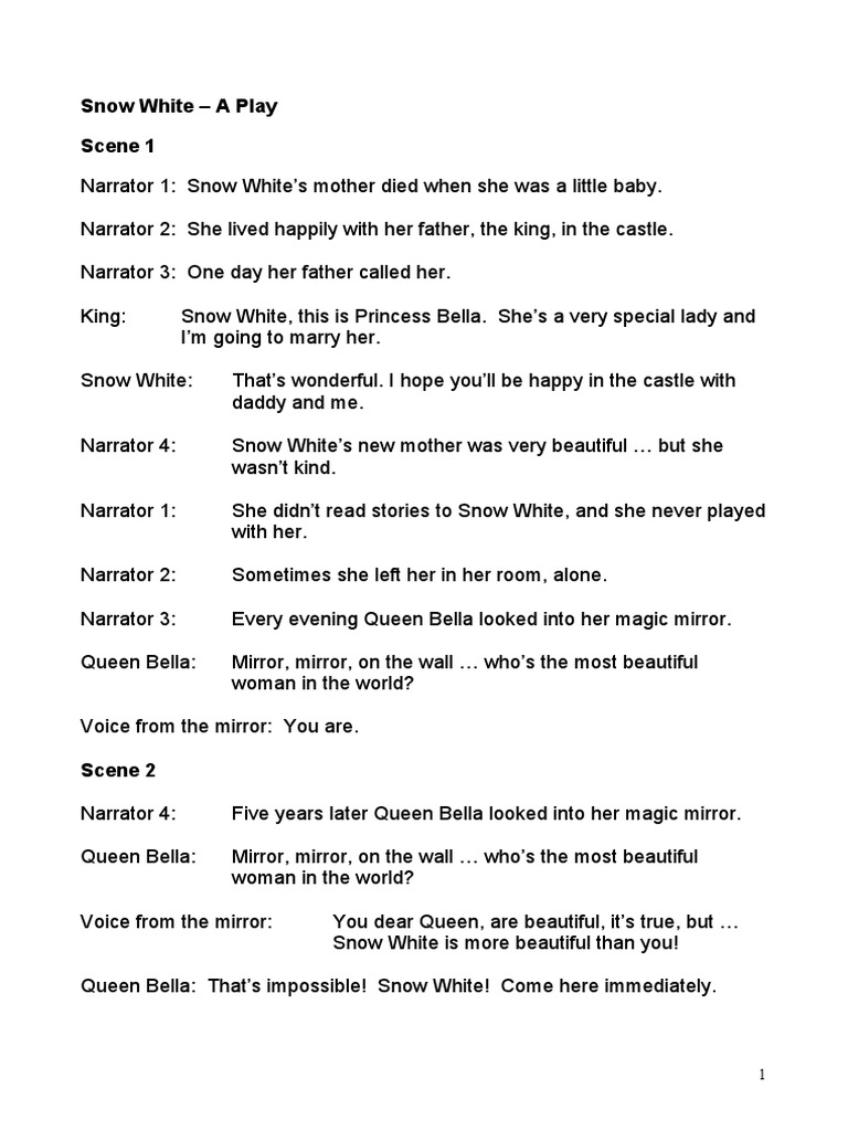 Snow White Playscript | PDF | Snow White