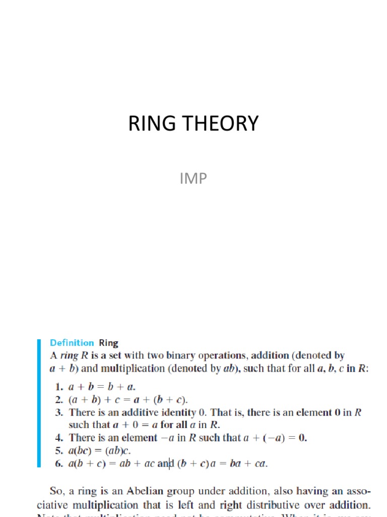 Ring Theory | PDF