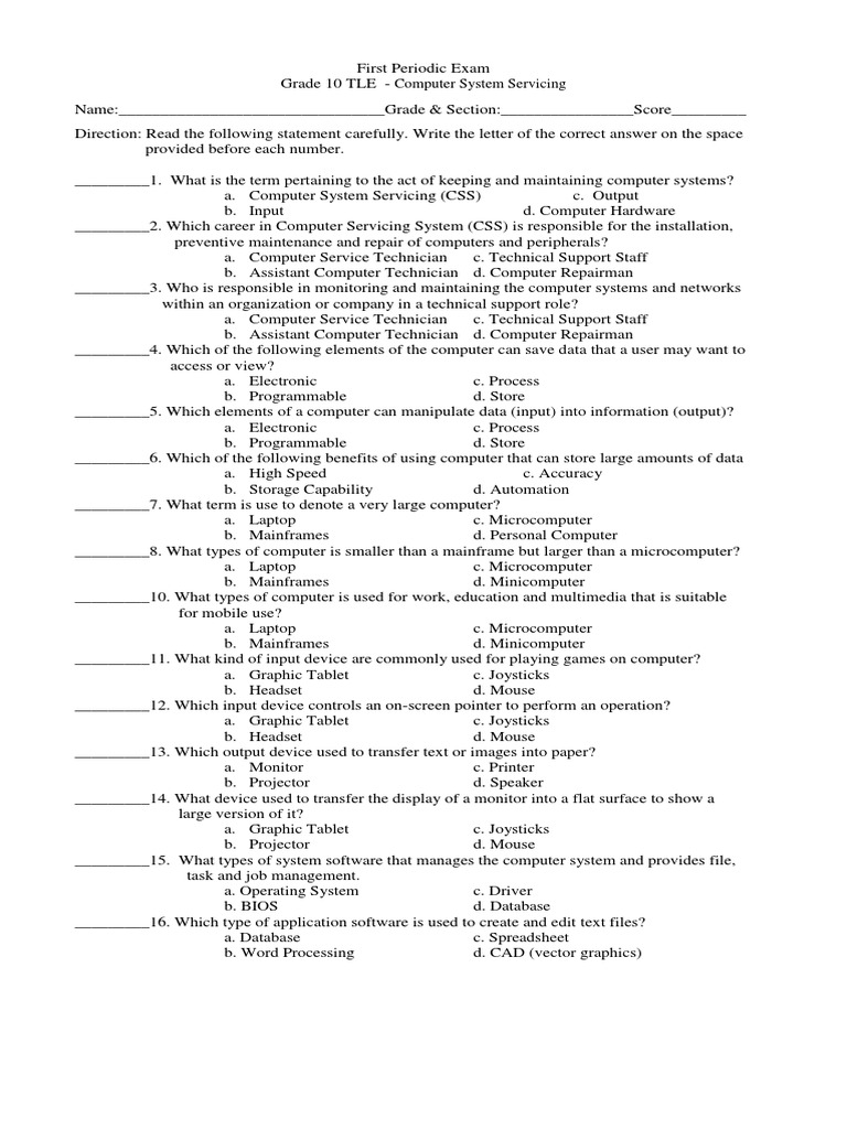 CSS - Exam | PDF | Cd Rom | Usb Flash Drive