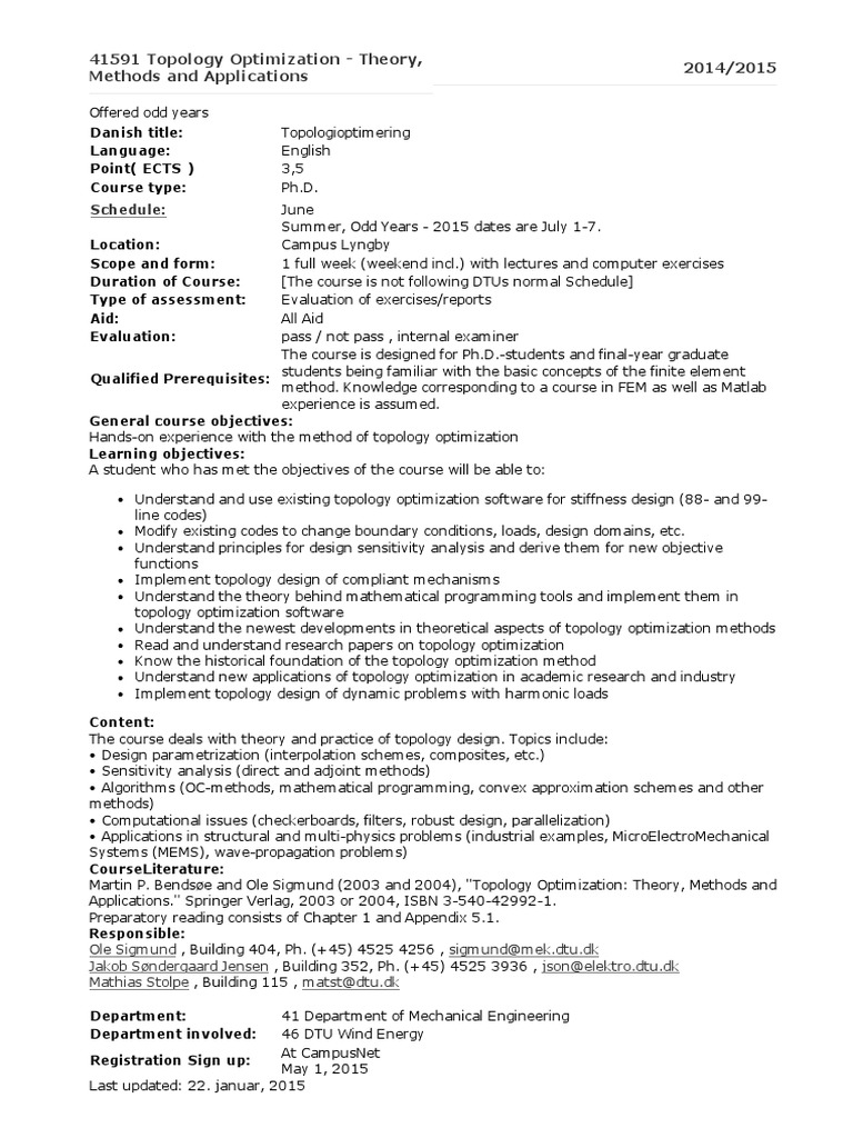 Topology Optimization 2015 Pdf Pdf Mathematical Optimization Finite Element Method