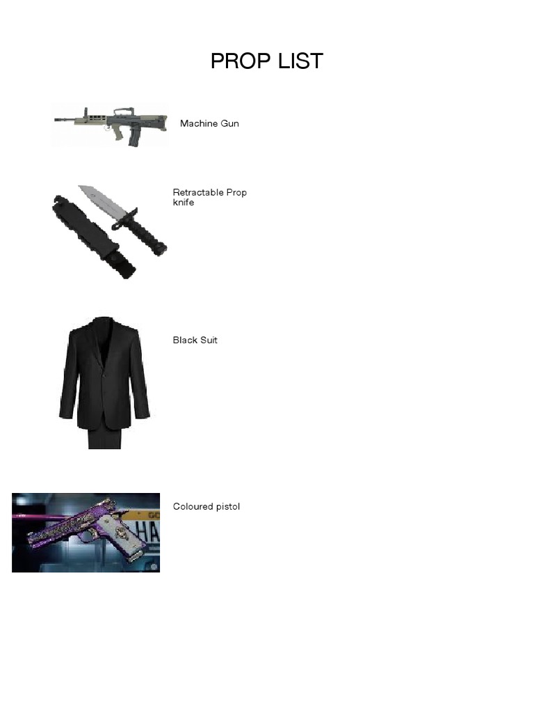 Prop List | PDF