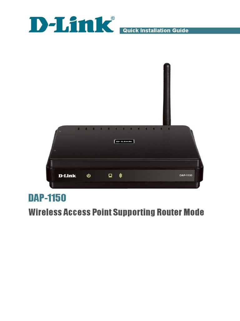 Wireless Access Point Supporting Router Mode: Quick Installation Guide ...