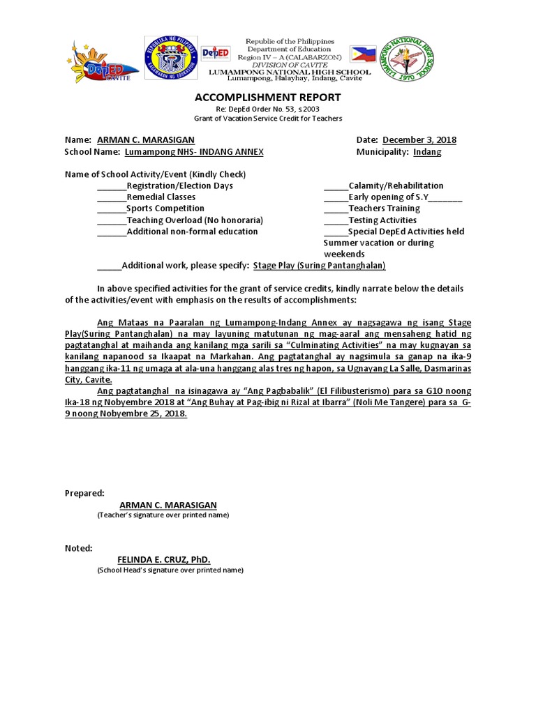 Accomplishment Report for Service Credit_2