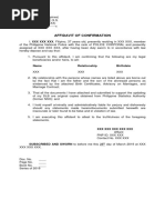 Affidavit of Confirmation - PNP - Form | PDF