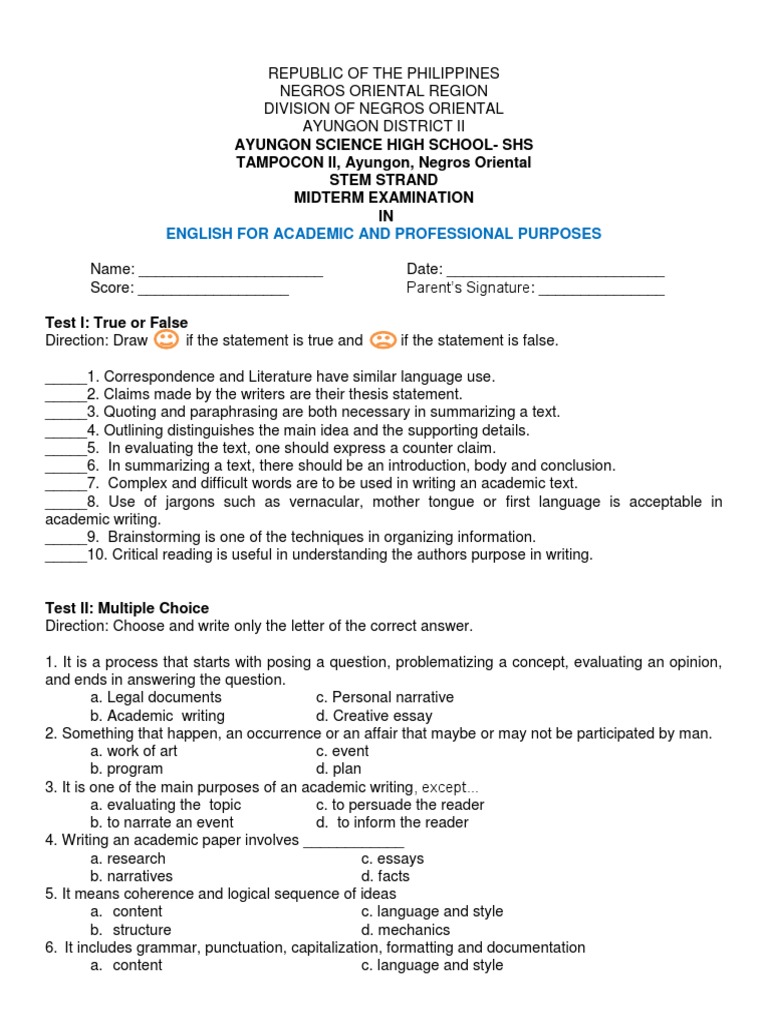 MIDterm - ENG. FOR ACAD | PDF | Definition | Concept