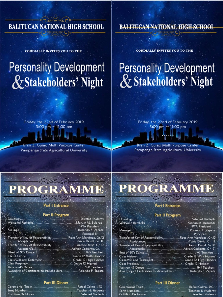 Program Stakeholder's Night | PDF | Educational Stages | Students