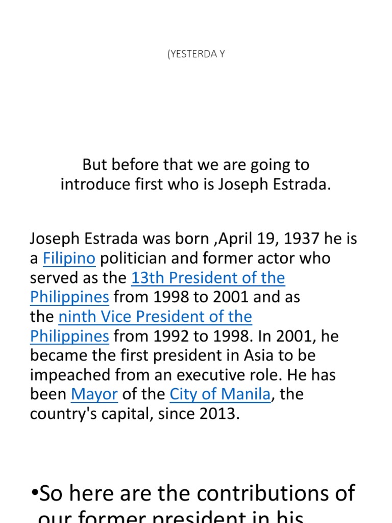 Erap | PDF | President Of The Philippines | World Politics