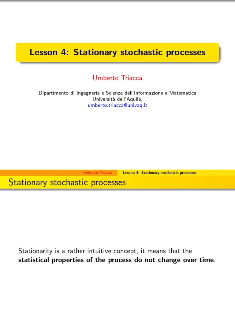 Lesson 4 | Download Free PDF | Stationary Process | Stochastic Process