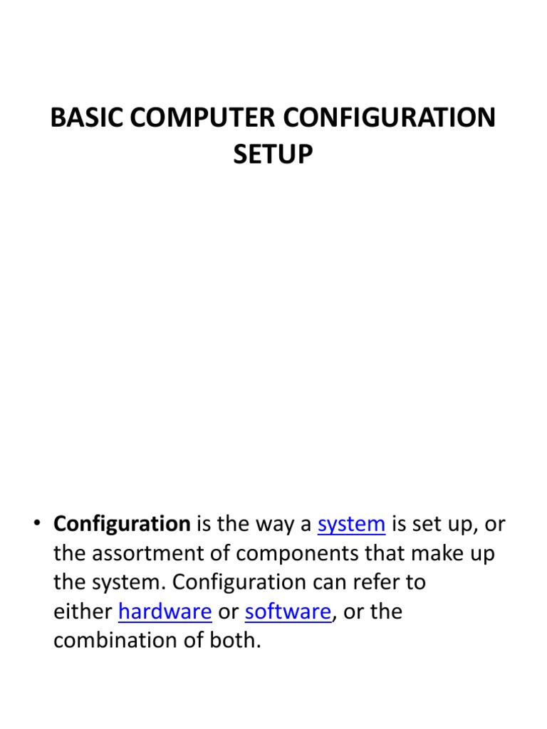 Basic Computer Configuration Setup | PDF | Bios | Device Driver