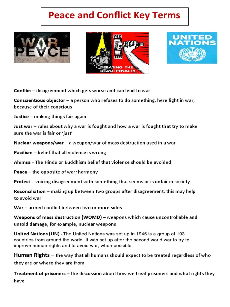 Peace and Conflict Key Terms | PDF