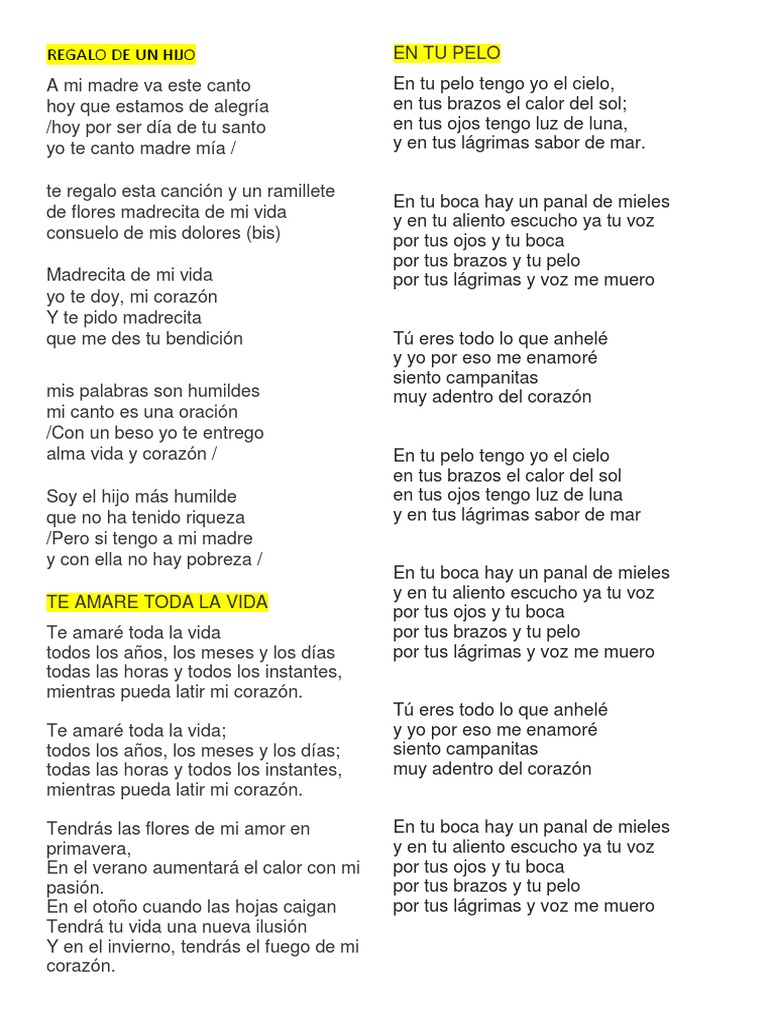 LETRAS | PDF | Infierno | Amor