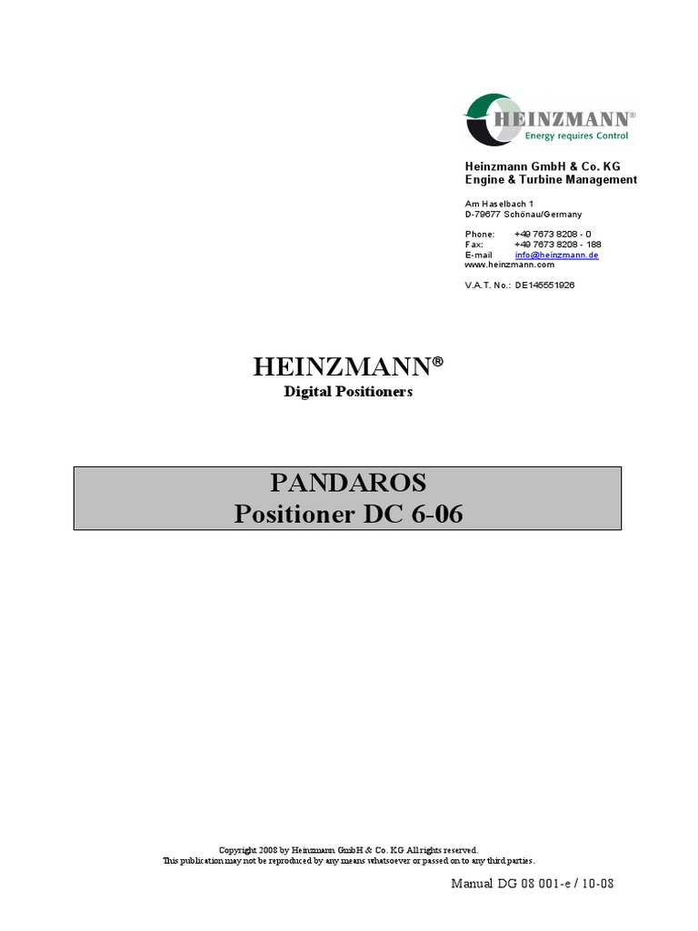 Heinzman DG 08 001 e Pandaros Positioner DC6 06 | PDF | Subroutine | Switch