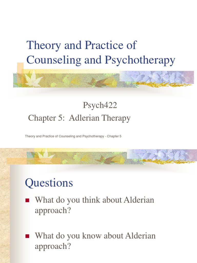 Chapter 5 - Adlerian Therapy | PDF | Psychotherapy | Metaphysics Of Mind