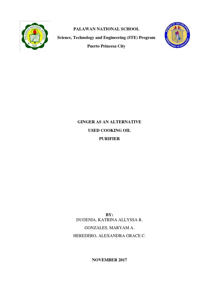 Ginger as a Used Cooking Oil Purifier | PDF | Ginger | Nature