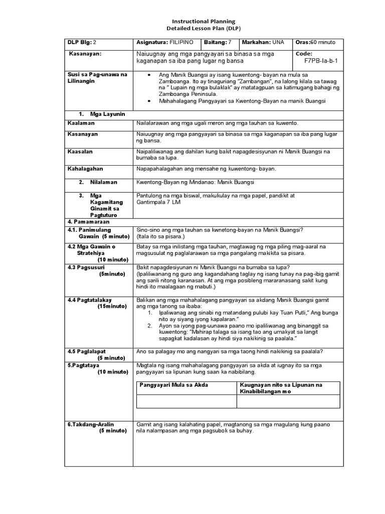 Filipino 7 DLP 2 | PDF