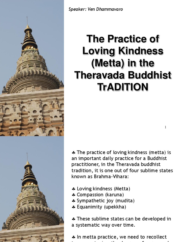 The Practice of Loving Kindness (Metta) in The Theravada Buddhist ...