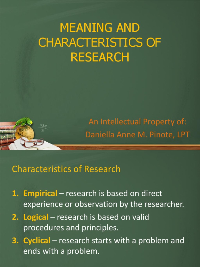 Characteristics and Values of Research | PDF | Scientific Method | Science