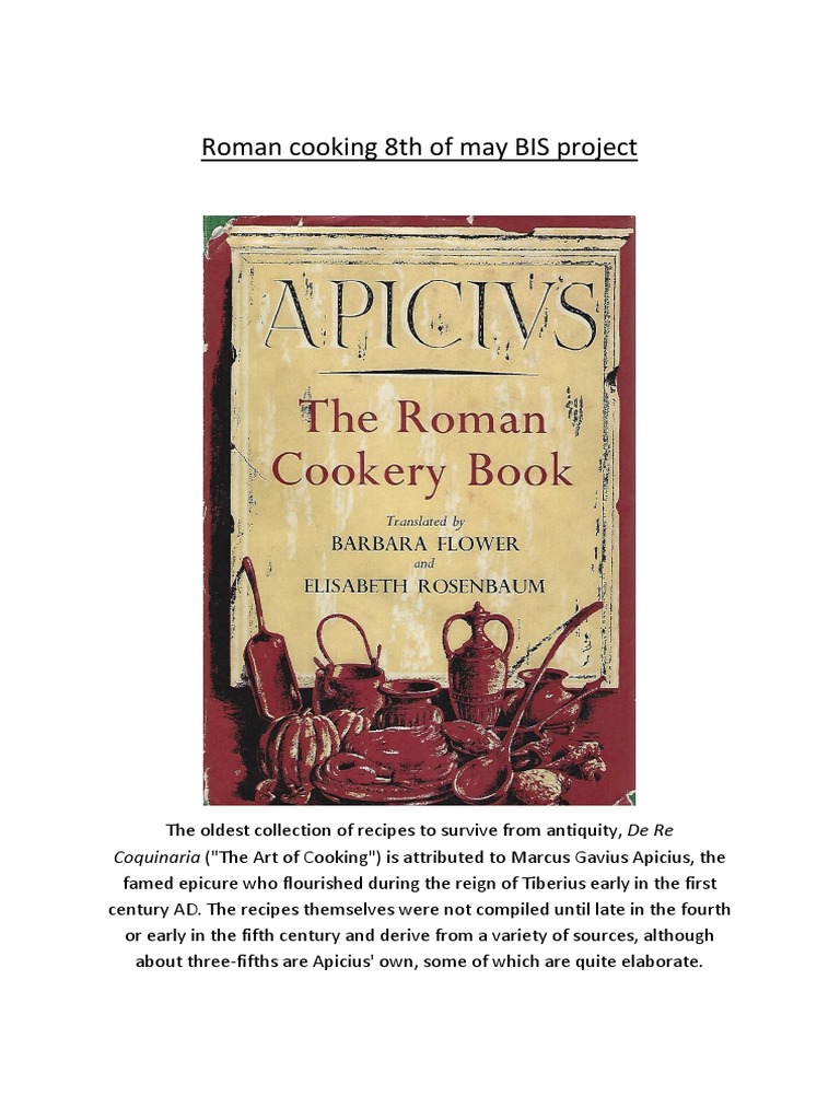 Roman Cooking Recipes by Apicius-B.I.S. Erasmus+ Project | PDF ...