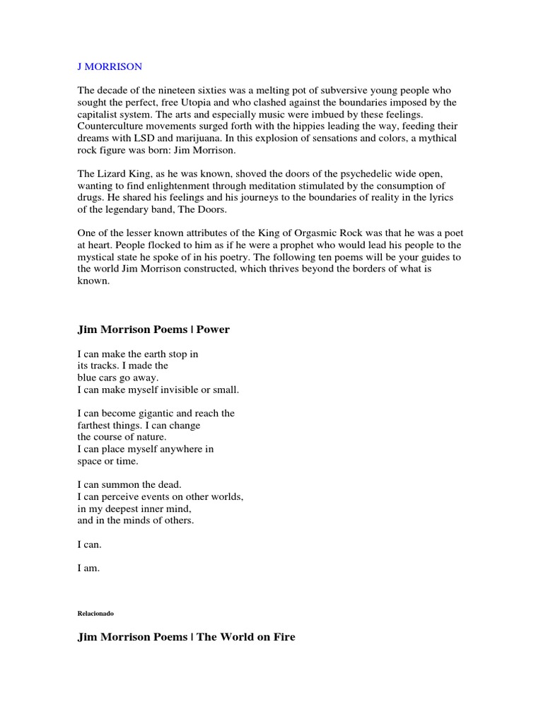 J Morrison Poems | PDF