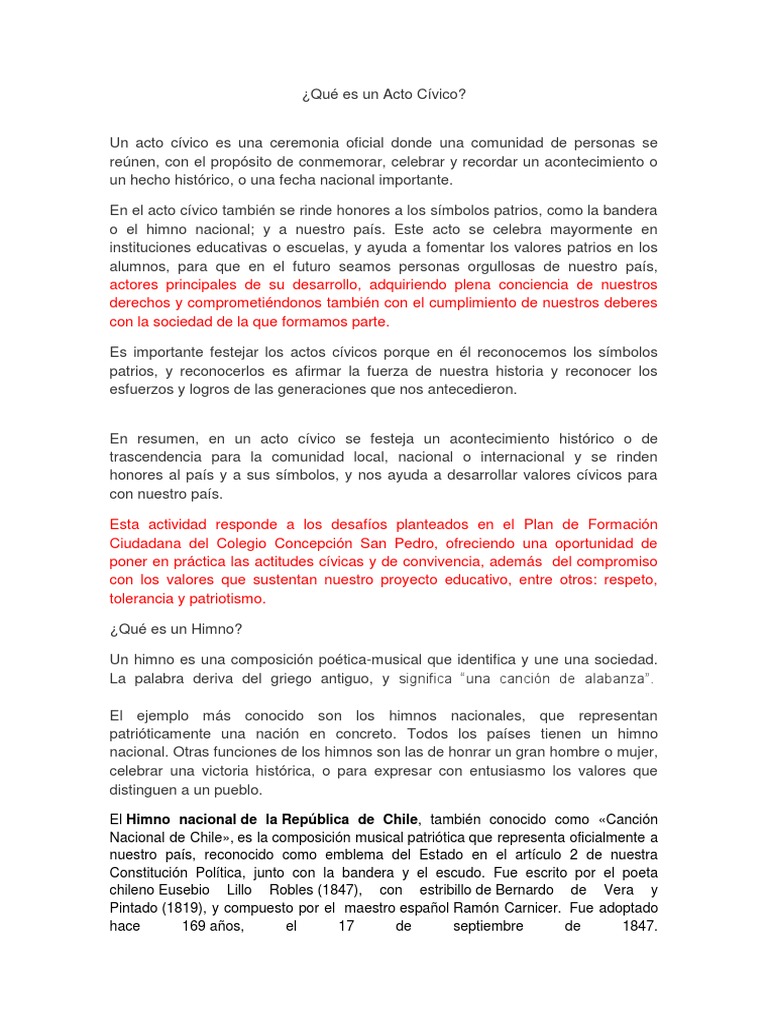 Que Es Un Acto Civico | PDF