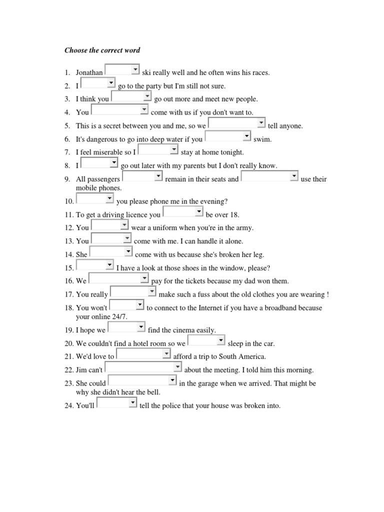 Modal Verbs Activities | PDF