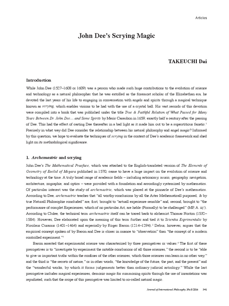 John Dees Scrying Magic | PDF | Alchemy | Science