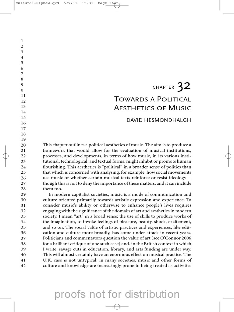 Proofs Not For Distribution: T P A M | PDF | Aesthetics | Cultural Studies